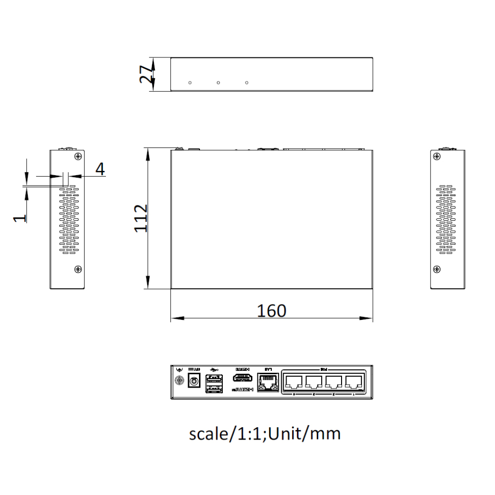[DS-E04NI-Q1/4P(STD)(SSD1T)] Hikvision 4CH SSD NVR ราคาถูก